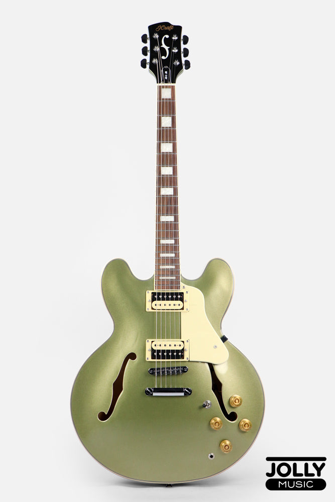 JCraft AR-3 JM Semi-Hollow Electric Guitar - Green – Jolly Music
