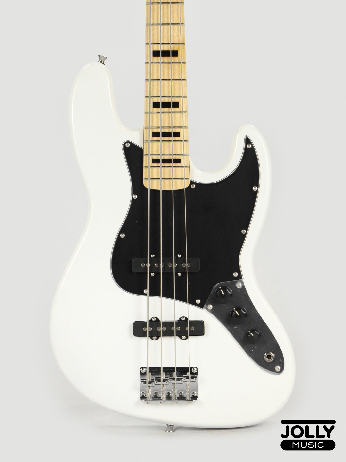 JCraft JB-1 J-Offset 4-String Bass Guitar with Gigbag - White – Jolly Music