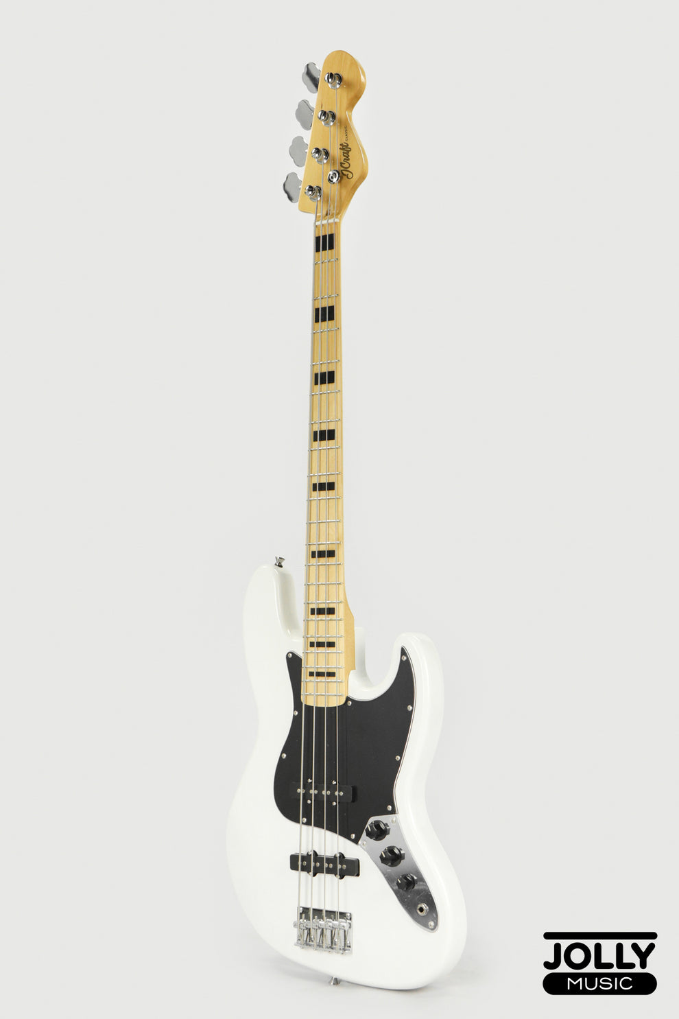 JCraft JB-1 J-Offset 4-String Bass Guitar with Gigbag - White – Jolly Music