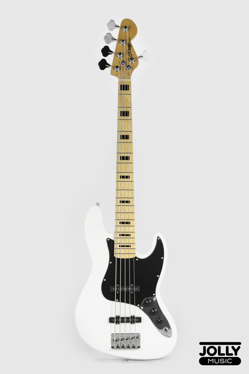JCraft JB-1 J-Offset 5-String Bass Guitar with Gigbag - White – Jolly Music