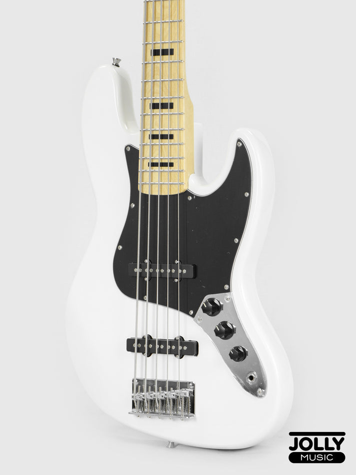 JCraft JB-1 J-Offset 5-String Bass Guitar with Gigbag - White – Jolly Music