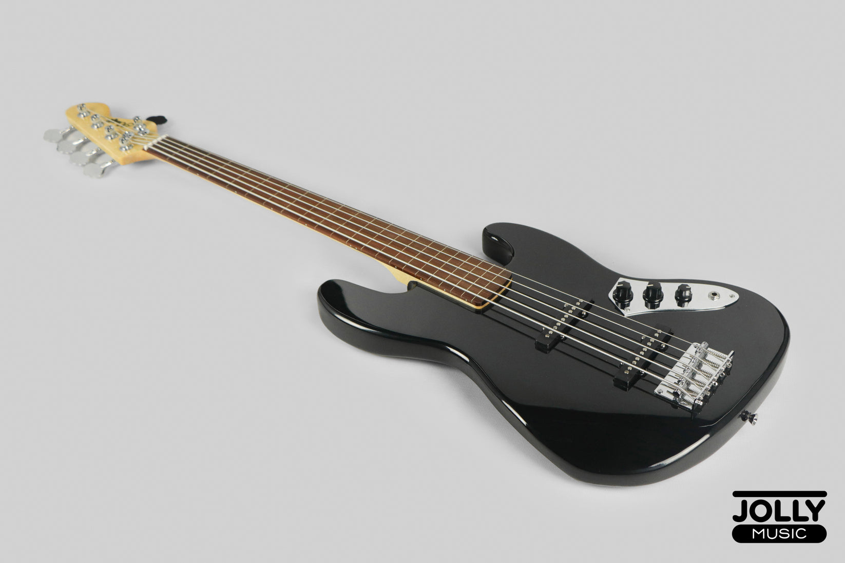 JCraft JB-1 J-Offset 5-String FRETLESS Bass Guitar - Black – Jolly Music