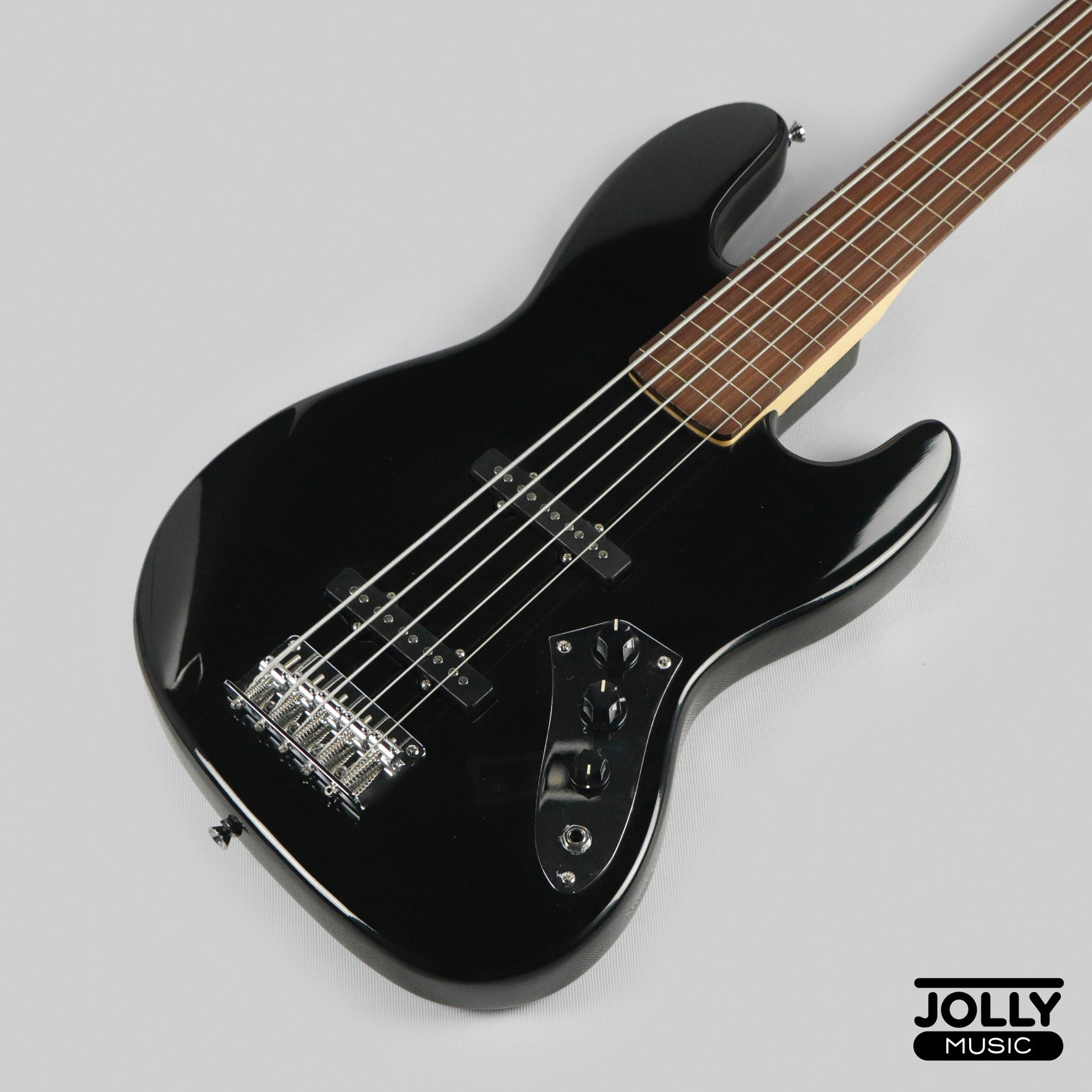 JCraft JB-1 J-Offset 5-String FRETLESS Bass Guitar - Black – Jolly Music
