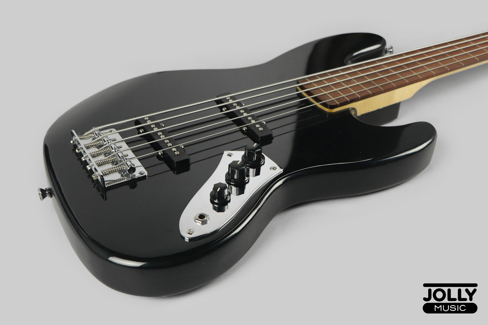JCraft JB-1 J-Offset 5-String FRETLESS Bass Guitar - Black – Jolly Music