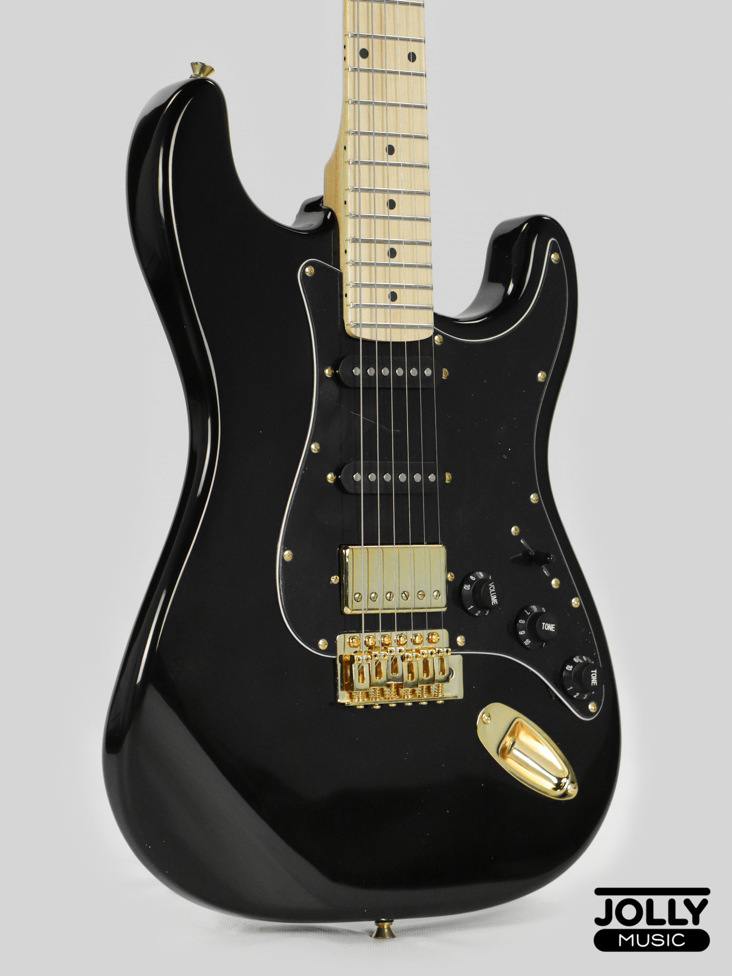 JCraft S-2HC HSS Electric Guitar with Gigbag - Tuxedo Black – Jolly Music