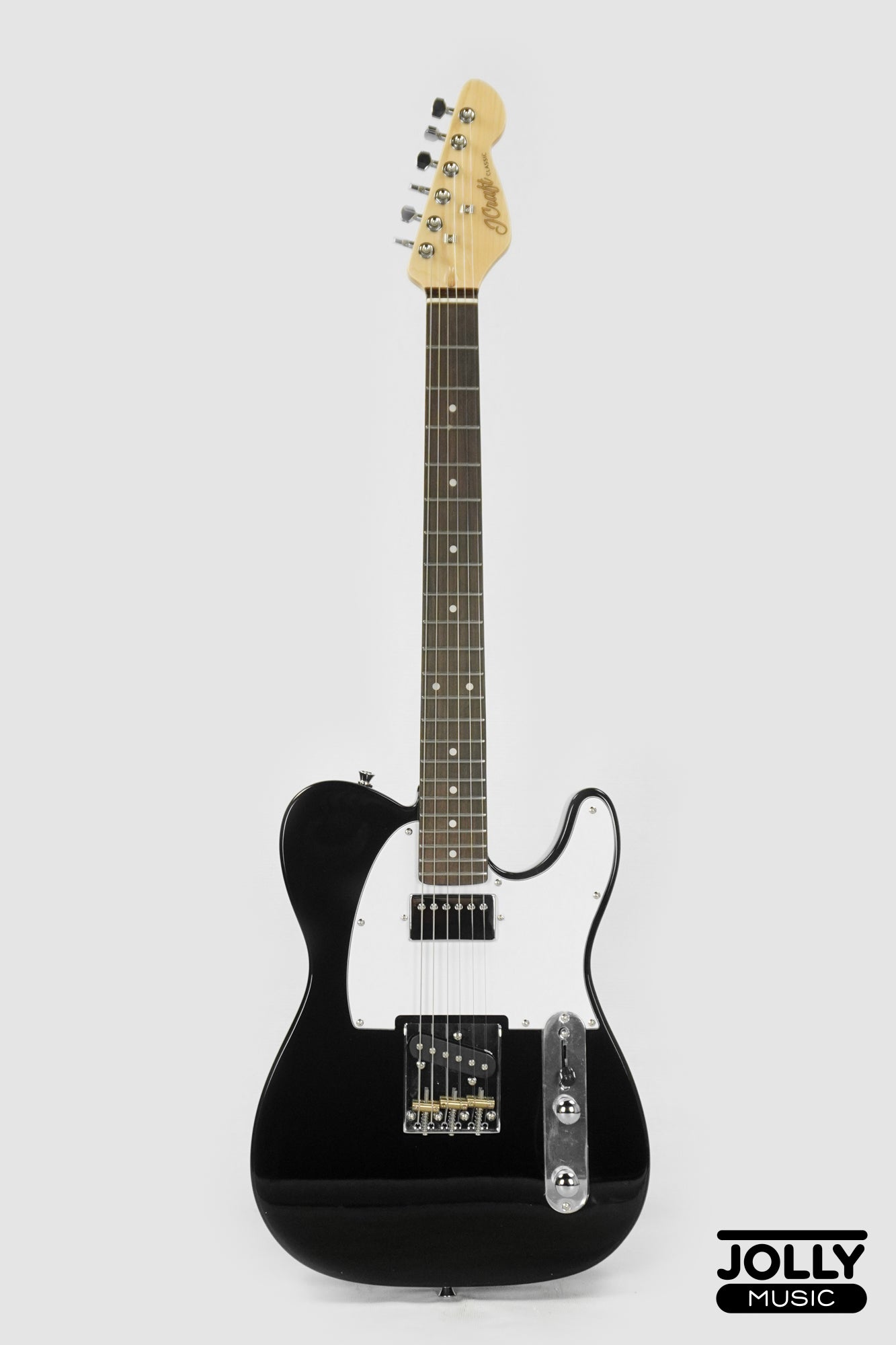 JCraft T-2HC Telecaster Stainless Frets Electric Guitar - Black – Jolly ...