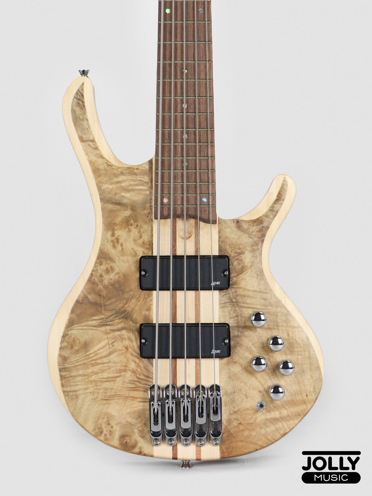 Luxars S-B60 5-String Modern Active Bass Guitar - Natural – Jolly Music