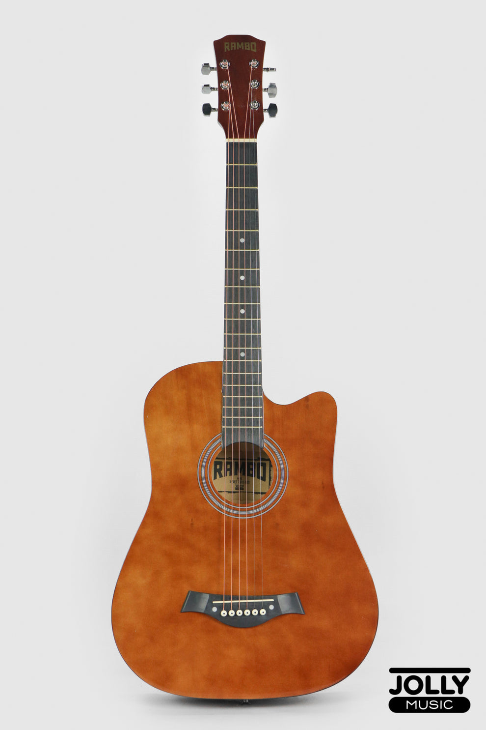 Rambo 38" Guitar K-38LT Truss Rod w/ Case, 3 Picks, Tuner, Capo - Brow – Jolly Music