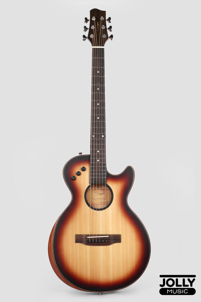 Smiger LE-A1 40-inch Cutaway Solid Top Acoustic-Electric Guitar - Sunb ...