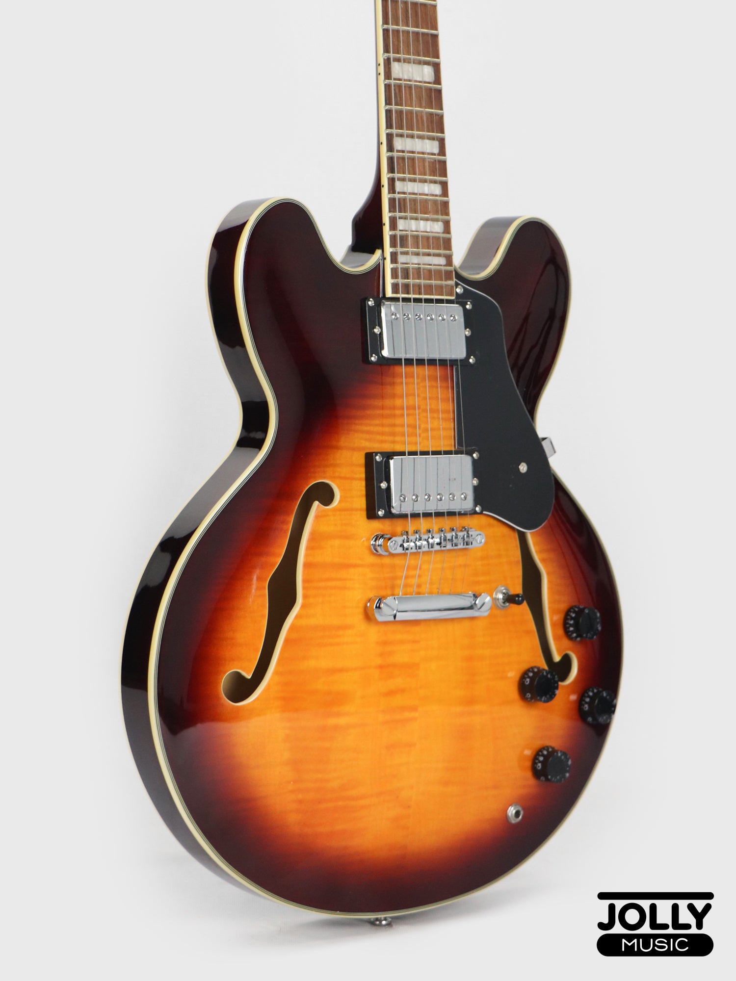 Smiger S-G16 Semi-Hollow Electric Guitar - Sunburst – Jolly Music
