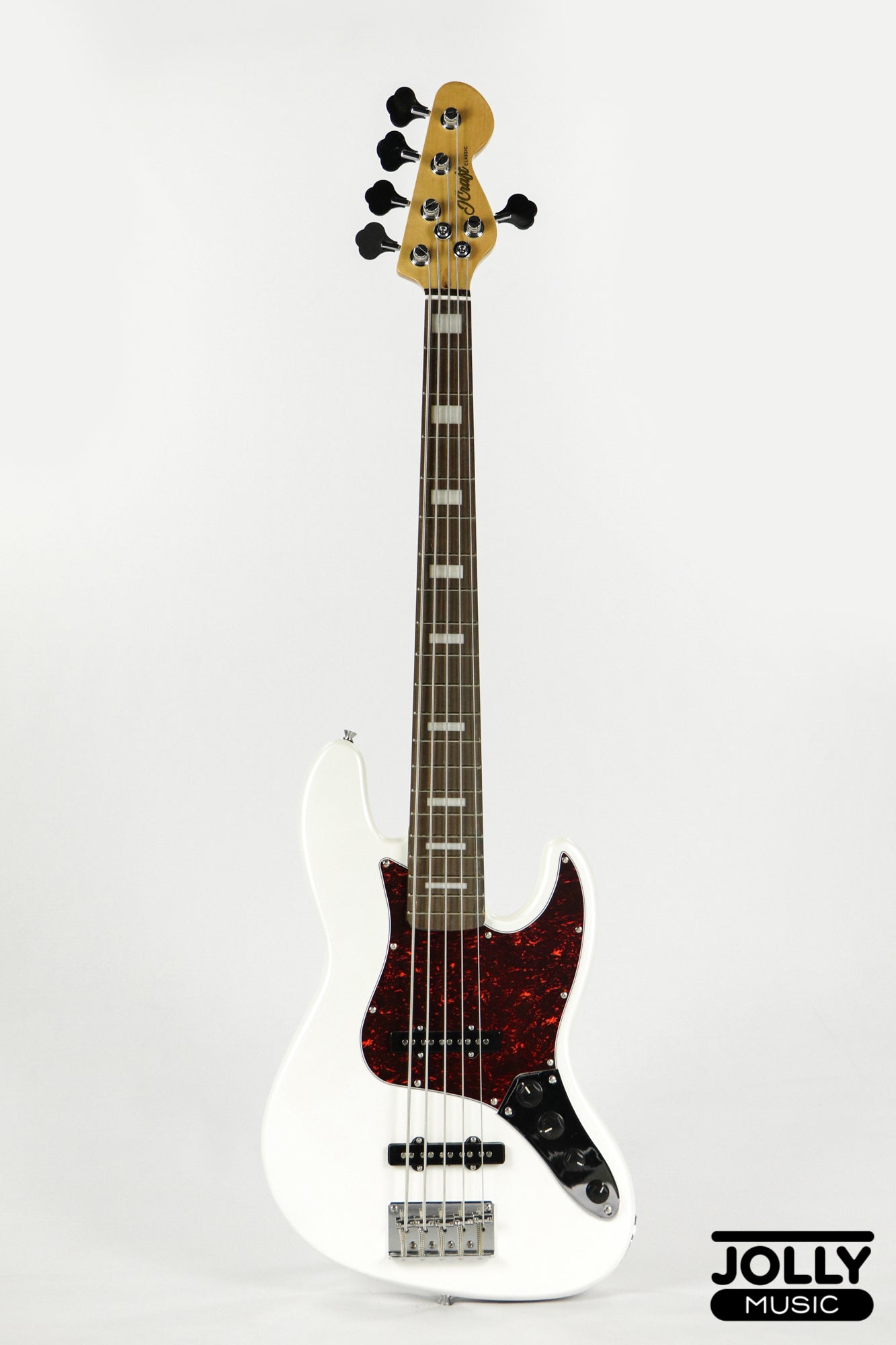 JCraft JB-2A J-Offset 5-String Bass Guitar - White – Jolly Music