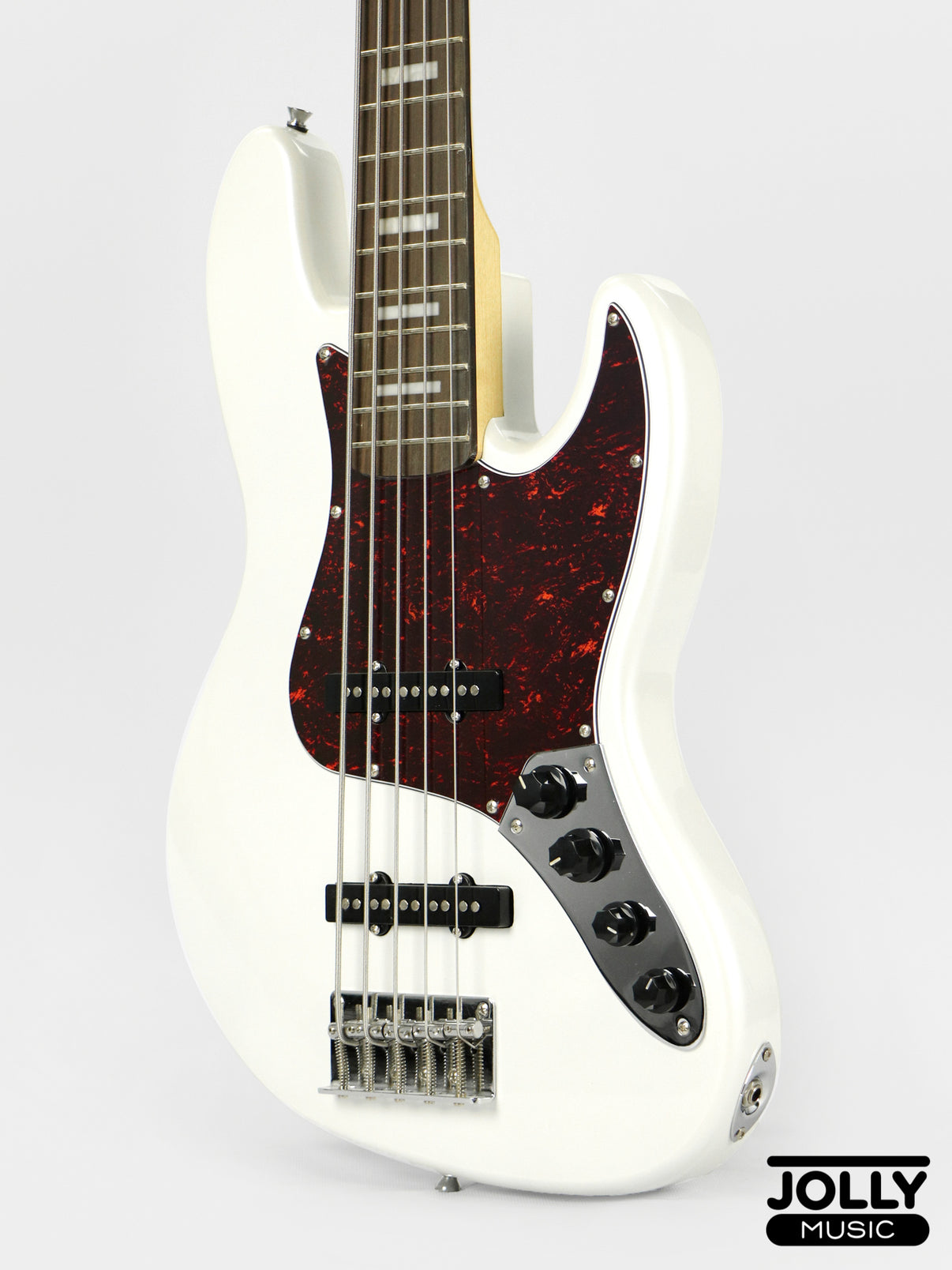 JCraft JB-2A J-Offset 5-String Bass Guitar - White – Jolly Music