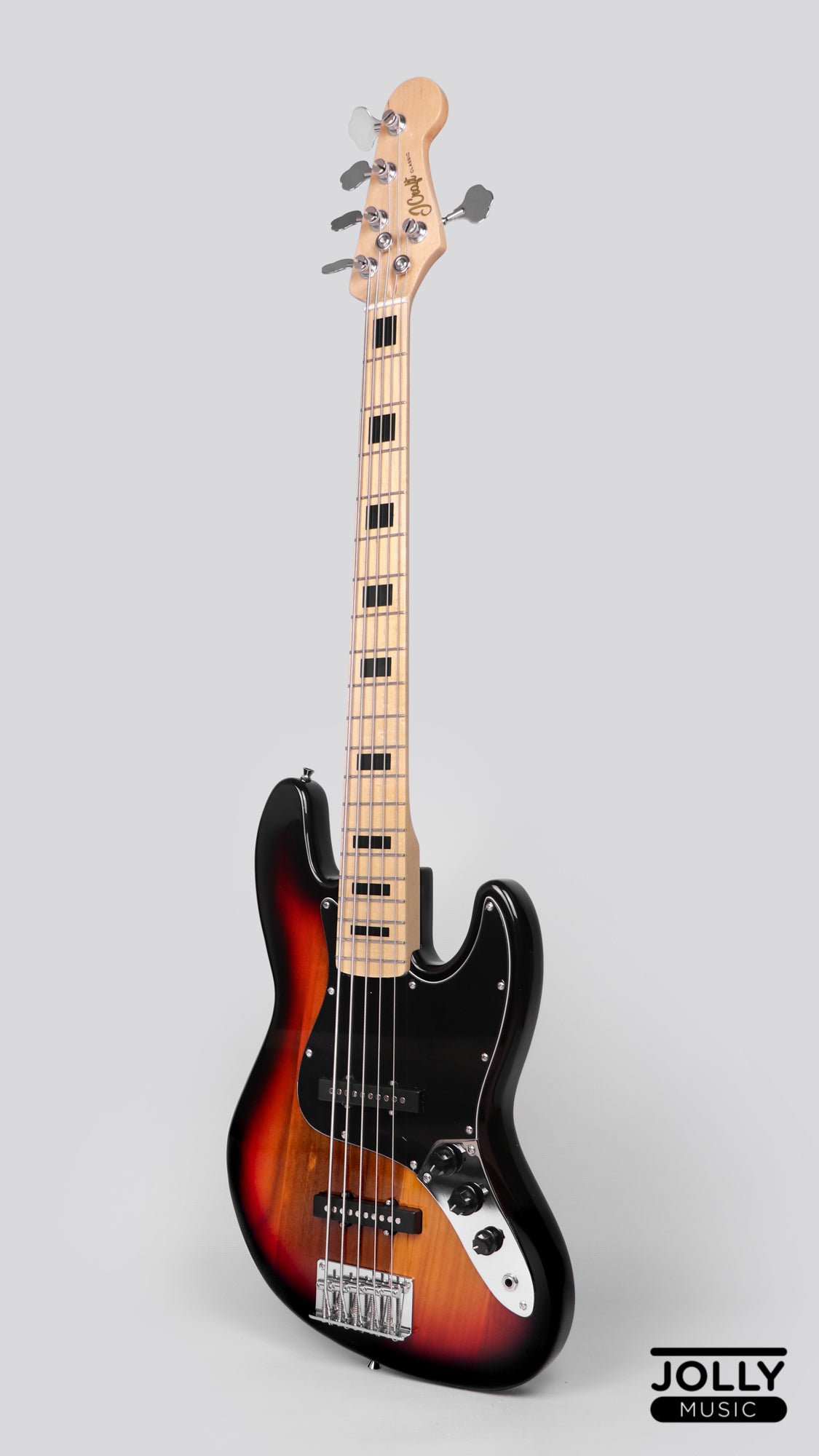 JCraft JB-1 J-Offset 5-String Bass Guitar with Gigbag - Sunburst – Jolly Music