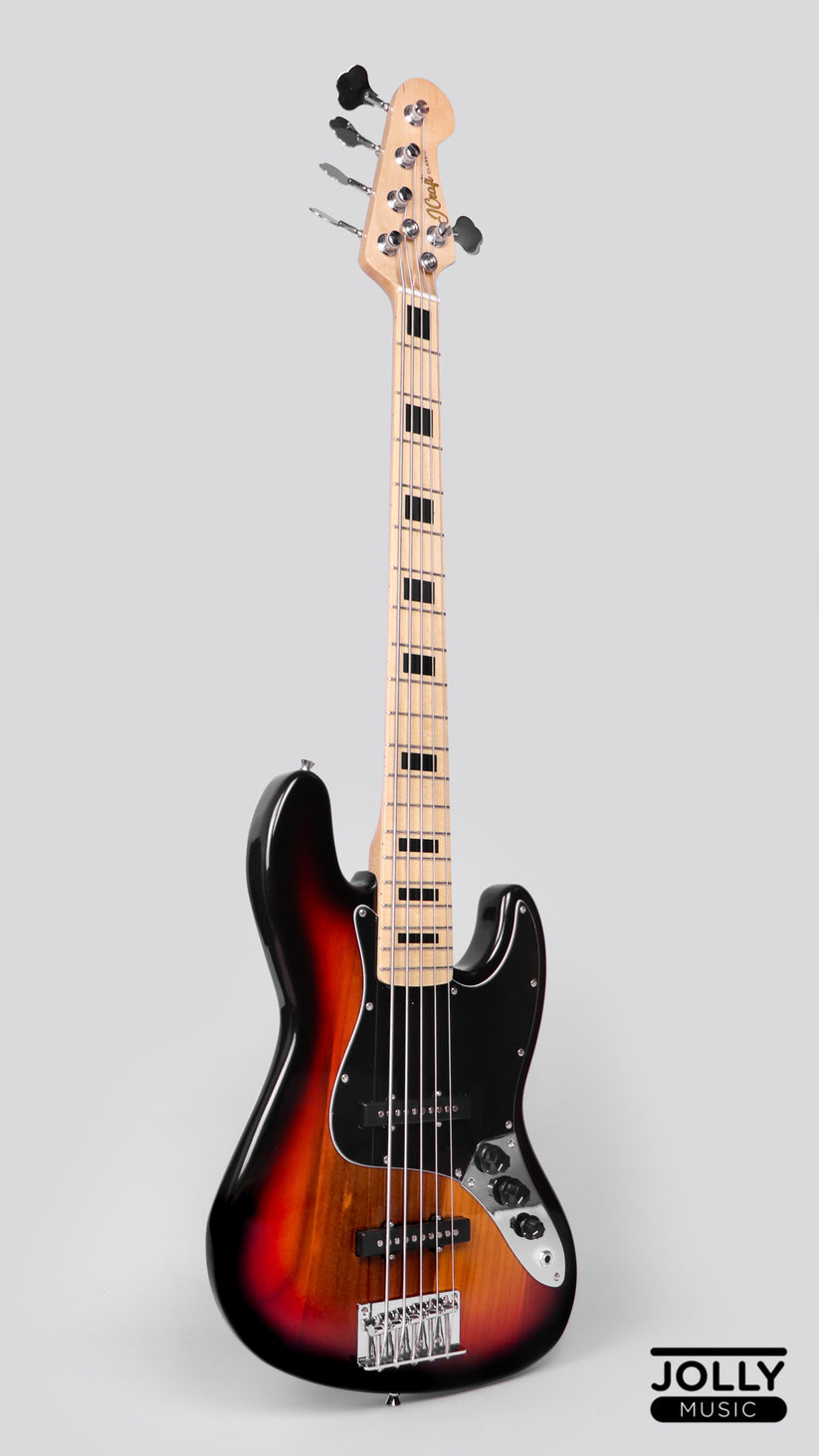 JCraft JB-1 J-Offset 5-String Bass Guitar with Gigbag - Sunburst – Jolly Music