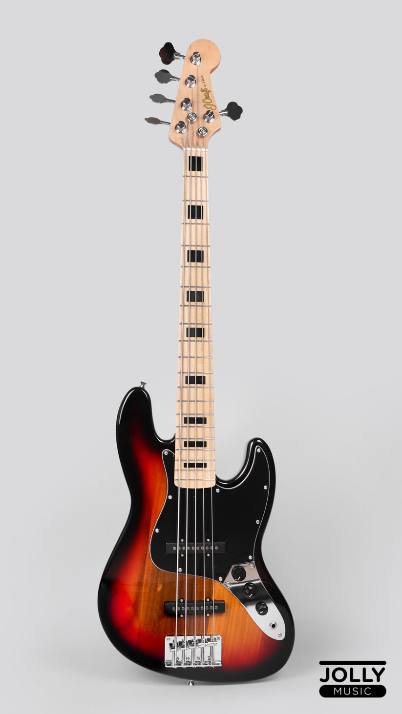 JCraft JB-1 J-Offset 5-String Bass Guitar with Gigbag - Sunburst – Jolly Music