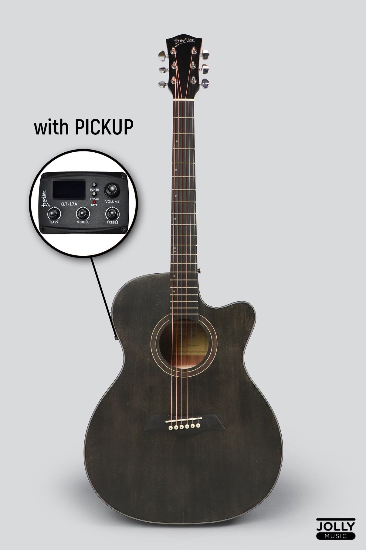 Deviser LS-130 EQ Transblack OM Acoustic-Electric Guitar – Jolly Music